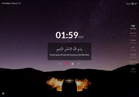 Quran Tab landing page